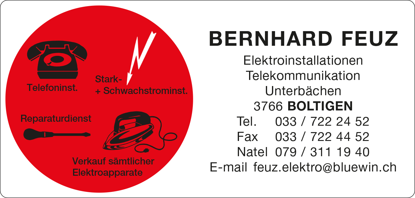 Elektrogeräte – Gewerbe Boltigen